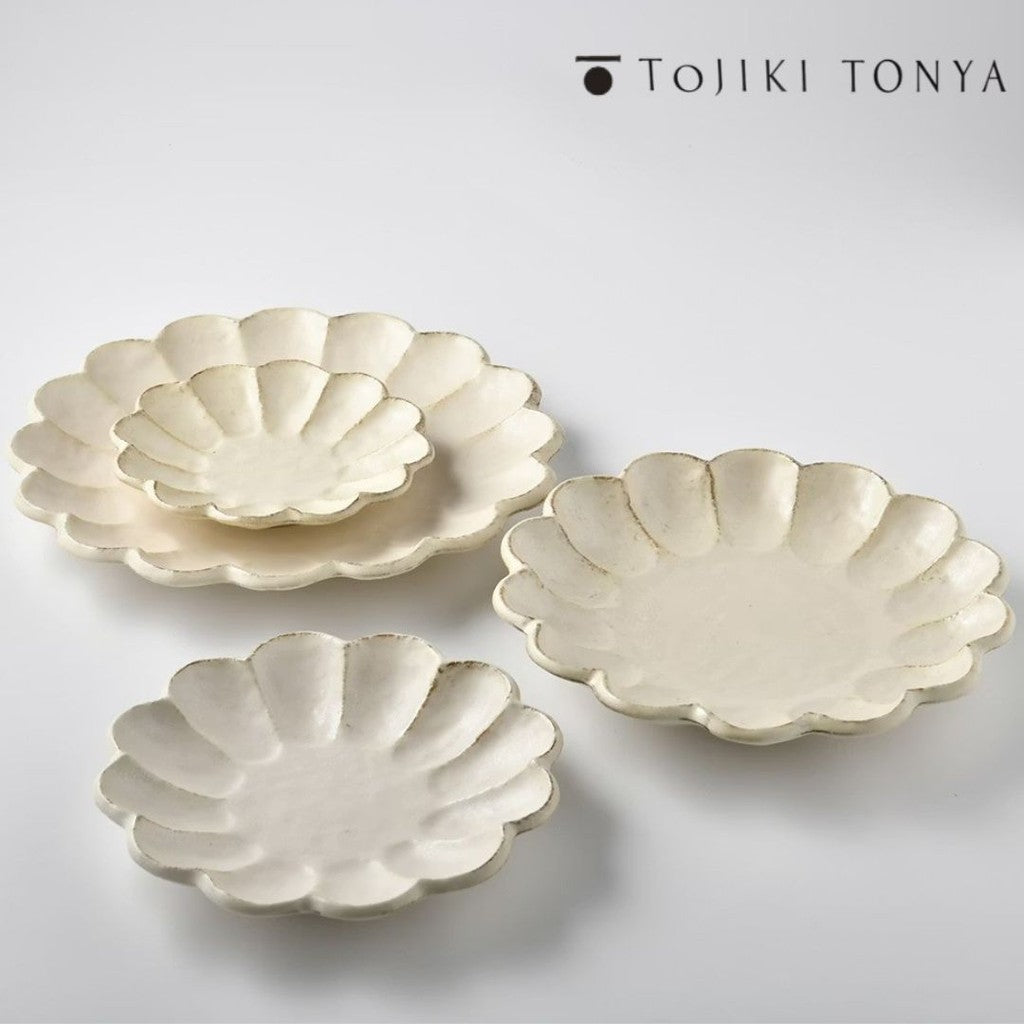 日本製 Tojiki Tonya 美濃燒 Rinka 輪花盤 | 經典花盤 點心盤 花皿 – 富士通販